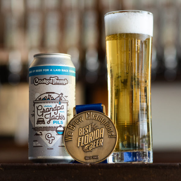 Grandpa Jacks Pils Wins Gold Crooked Thumb Brewery Safety Harbor